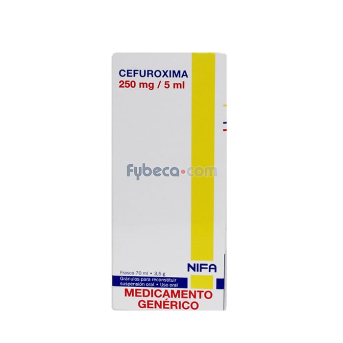 Cefuroxima Suspensión 250 Mg / 5 Ml / 70 Ml en Frasco | Fybeca