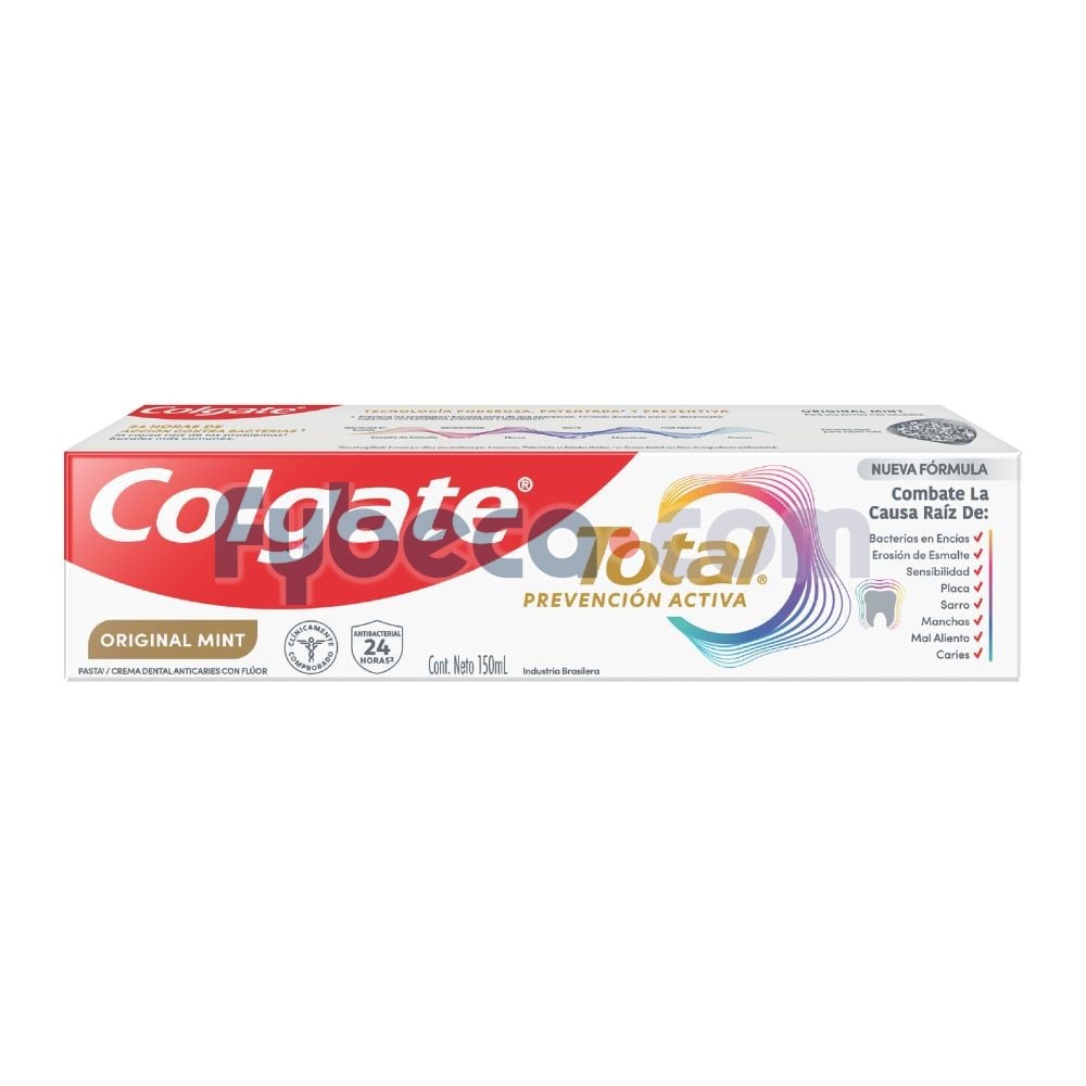 Pasta Colgate Adultos Total Original Mint 150 Ml | Fybeca