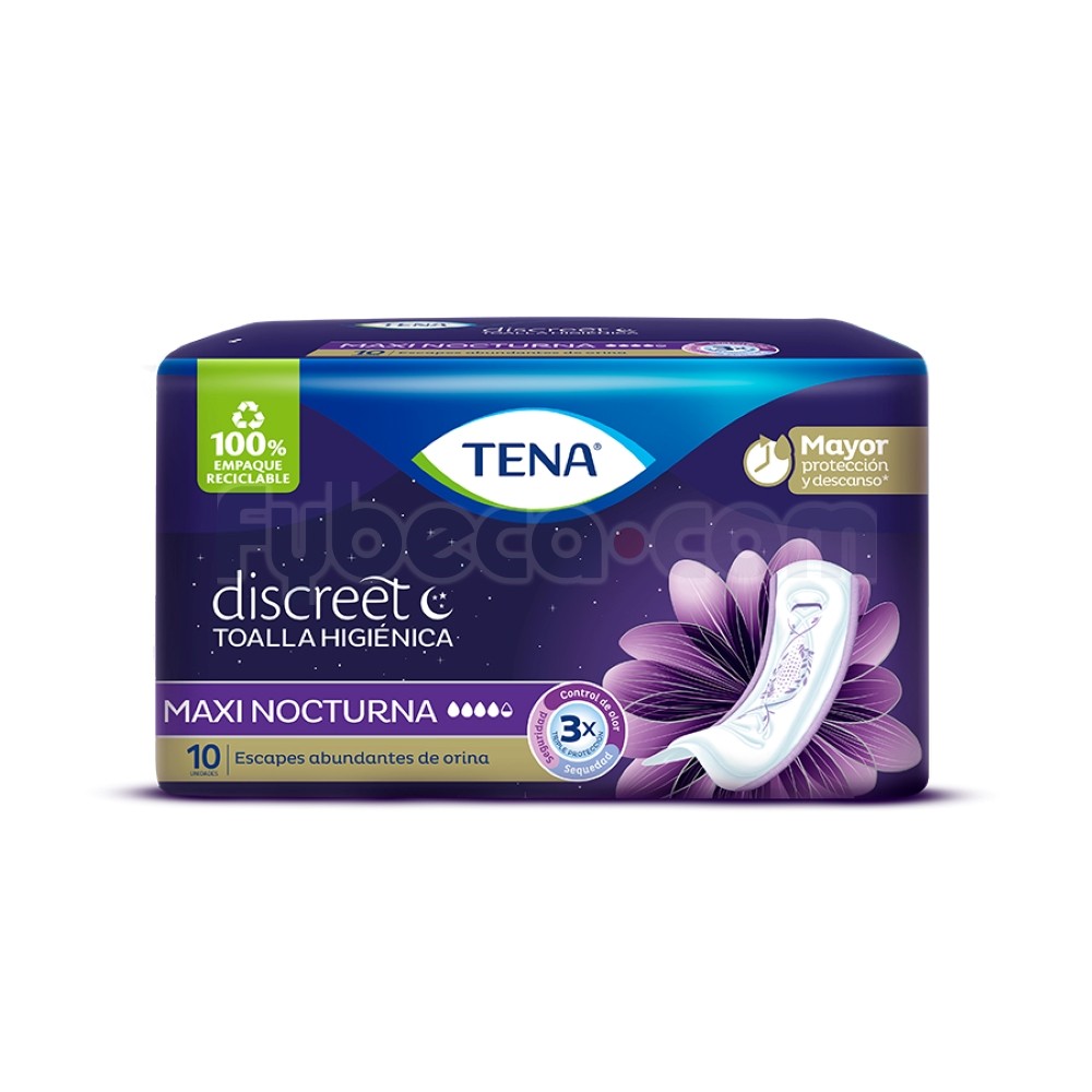 Toal. Hig Tena Discreet Maxi Night 12X10 | Fybeca