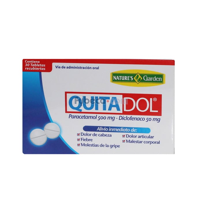 Quitadol Tabletas Recubiertas 500/50 Mg C/30 Suelta | Fybeca