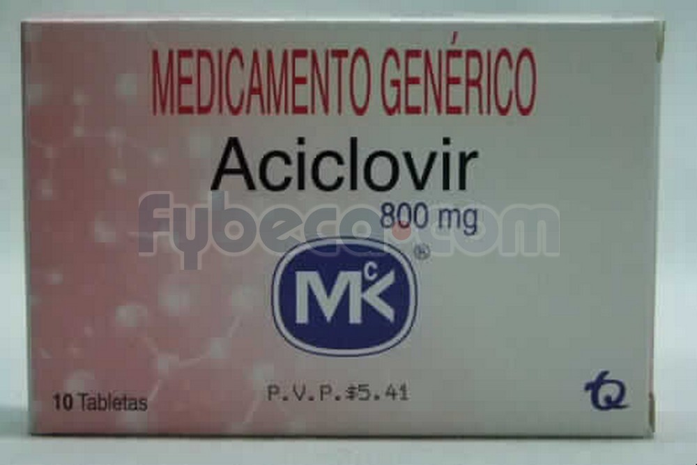 Aciclovir (Mk) Tabs. 800Mg C/10 | Fybeca