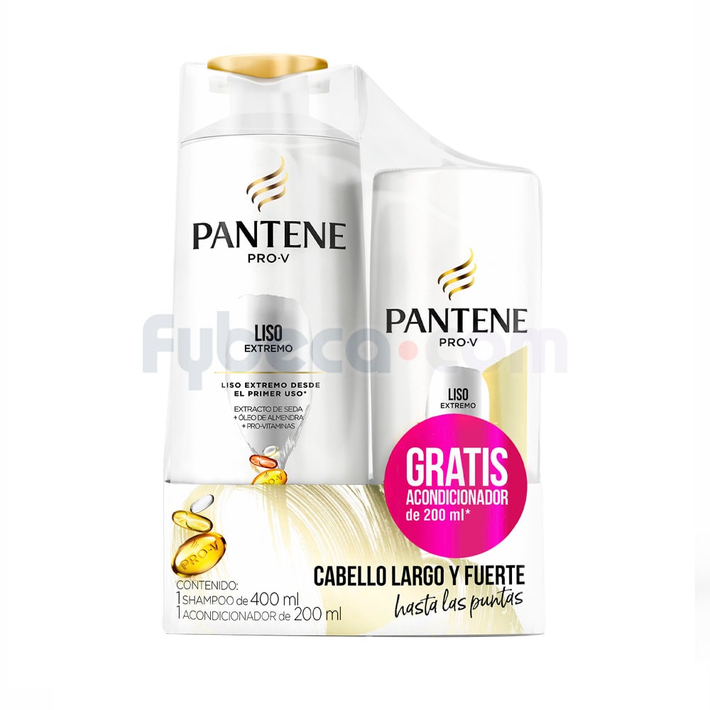 Shampoo + Acondicionador Liso Extremo Pantene 400 Ml / 200 Ml Paquete | Fybeca