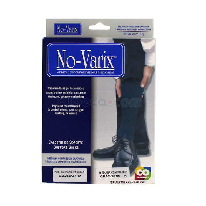 Medias Várices No Varix Mediana Compresión Hombre Color Gris M Unidad ...