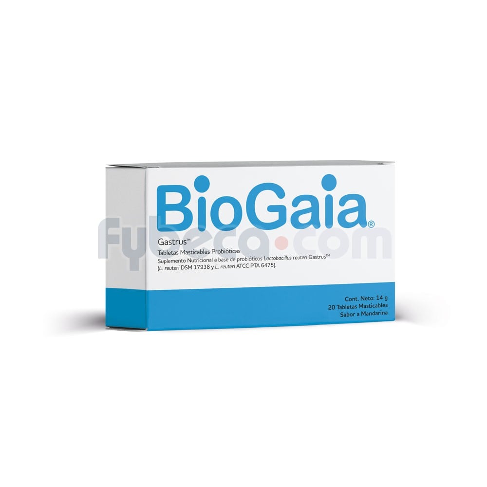 BIOGAIA GASTRUS X 20 TABLETAS MASTICABLES
