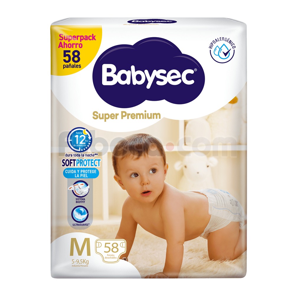 Panal Babysec Super Premium Softprot M X58 | Fybeca