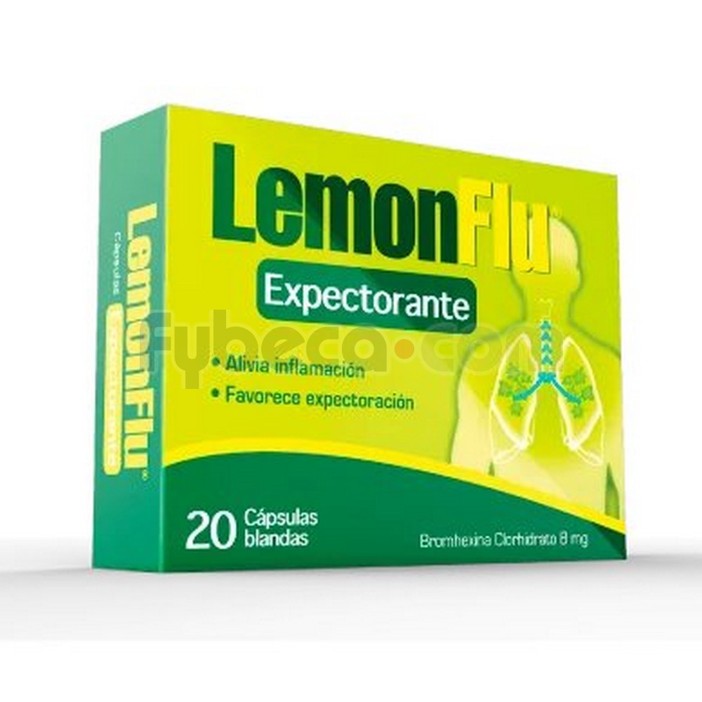 Lemonflu Expectorante Caps Blandas C/ 20 | Fybeca