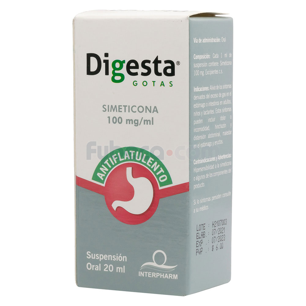 Digesta Gotas 100 Mg F/20Ml | Fybeca