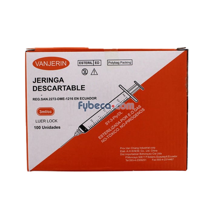 Jeringa Vanjerin 3Cc 22Gr C/100 Suelta | Fybeca