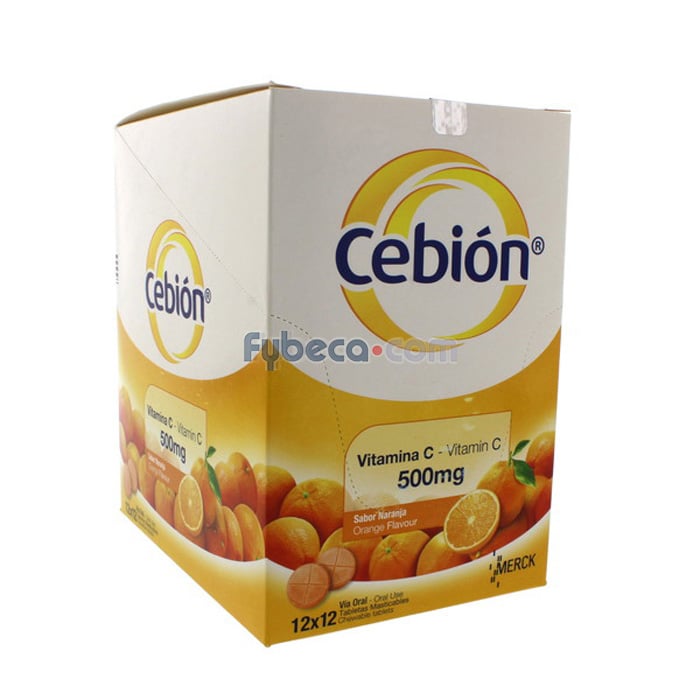 Cebion Tab.Mast. Naranja 500Mg C/ 12 Suelta | Fybeca