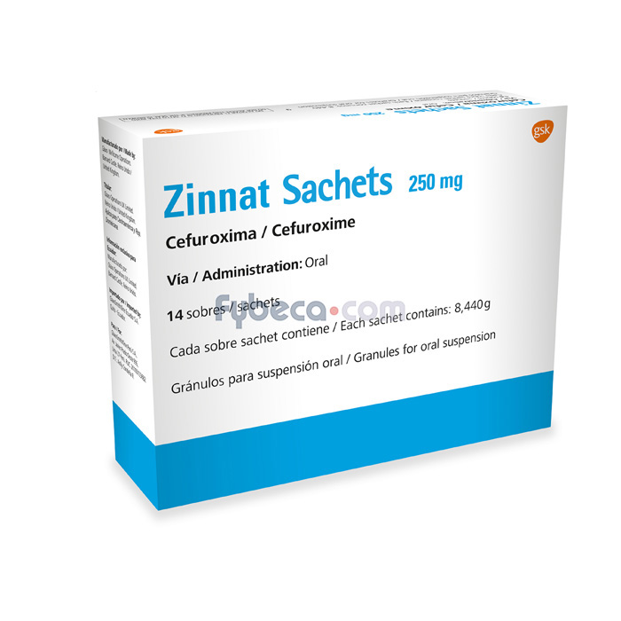 Zinnat 250 Mg. Sachets. C/14 Suelta | Fybeca