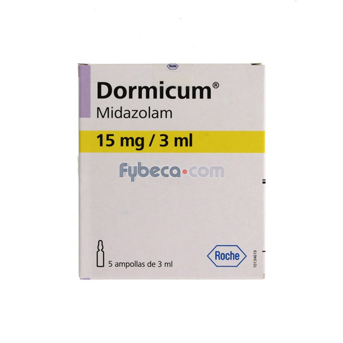 Dormicum Amps. 15Mg/3Ml. C/5 Suelta | Fybeca