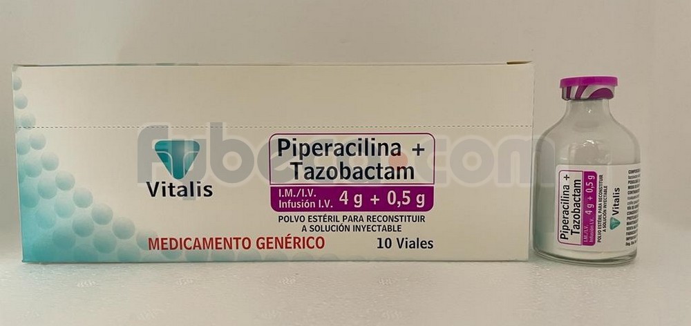 Piperacilina Tazobactam (Vitalis) Amp. 4G/0.5G C/10 S. | Fybeca