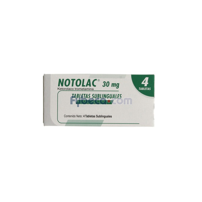 Notolac Tab Sublinguales 30Mg X 4 Suelta | Fybeca