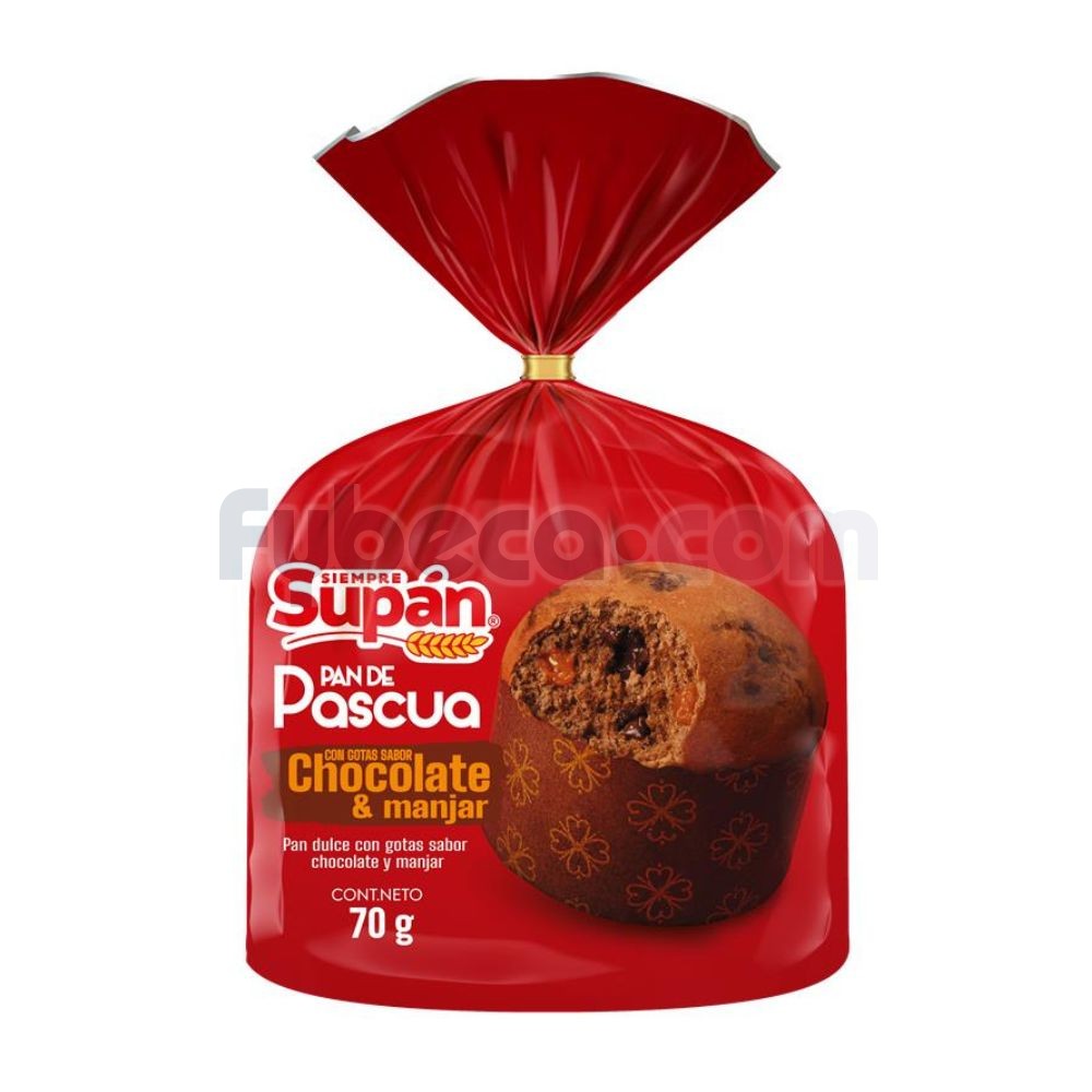 Pan De Pascua Supan Chocolate Y Manjar 70 G | Fybeca