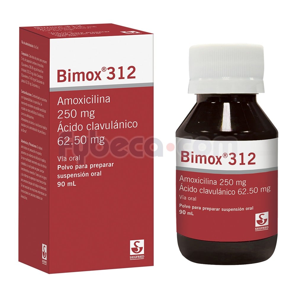 Bimox 312 Susp. 250 Mg / 62.5 Mg F/ 90 Ml | Fybeca