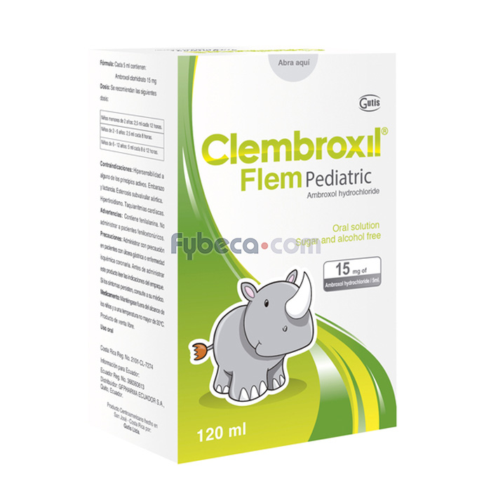 Clembroxil Flem Pediatrico 15Mg Fco 120Ml | Fybeca