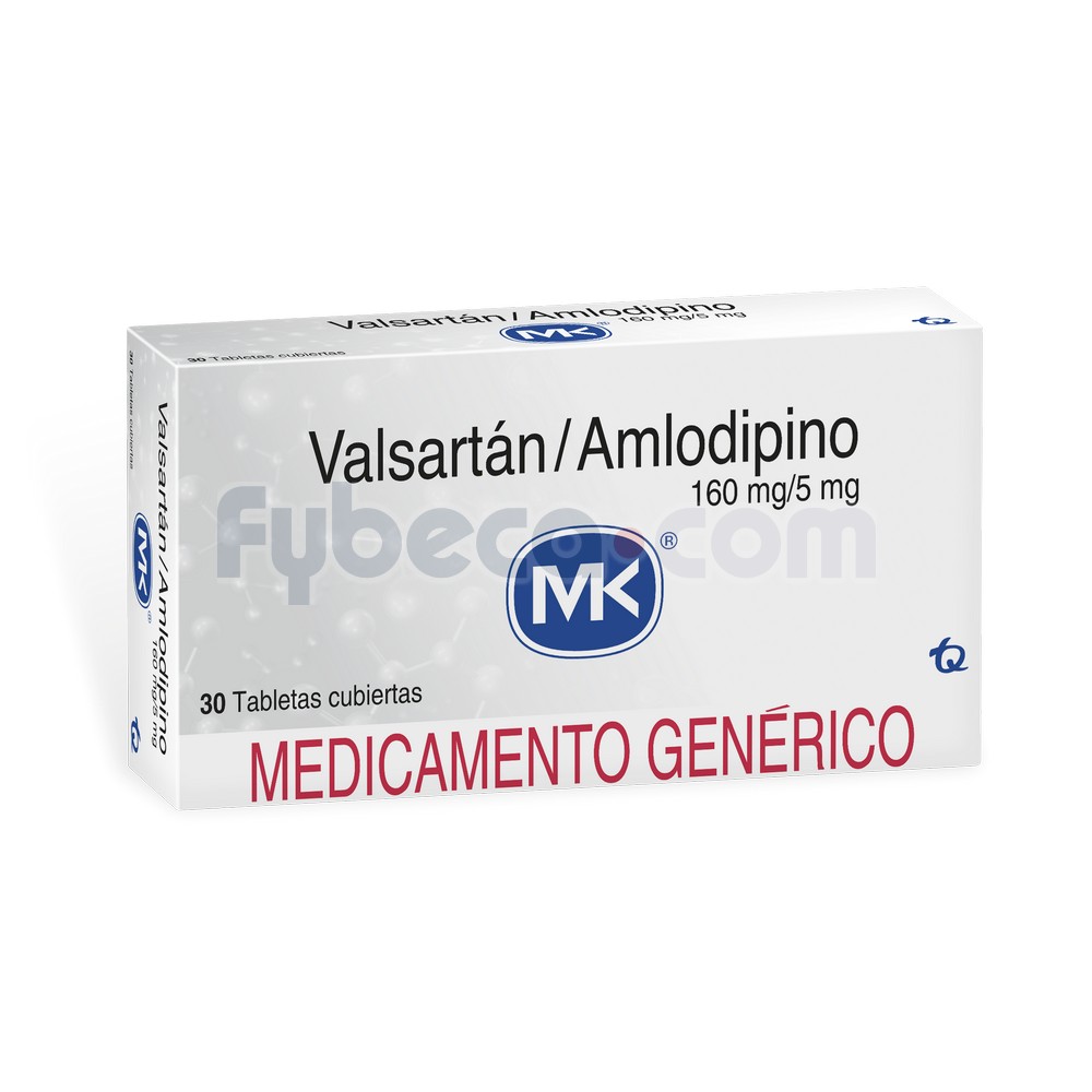 Valsartan 160 Mg + Amlodipino 5 Mg (Mk) Tab C/30 Suelta | Fybeca