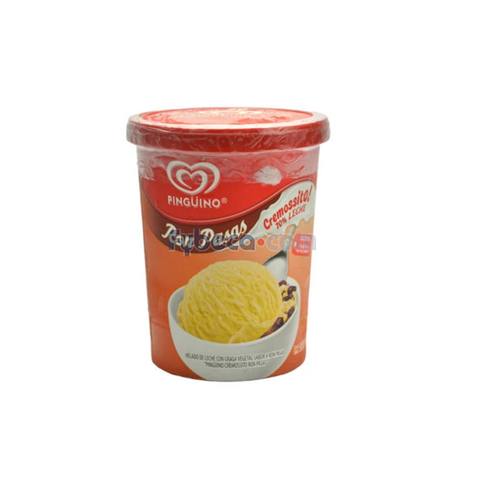 Helado Pingüino Cremossito Ron Pasas 900 Ml Tarro | Fybeca