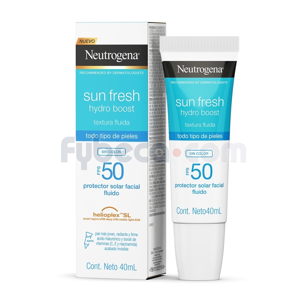 Neutrogena Sun Fresh Hydro Boost Spf 50+ Sin Color 40Ml | Fybeca