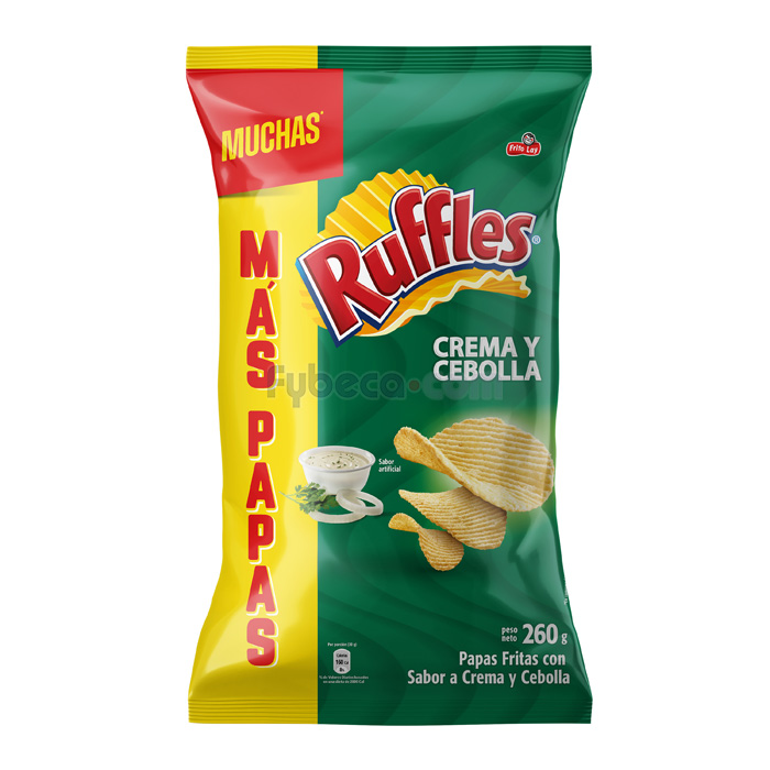 Papas Fritas Ruffles Crema Y Cebolla 260 G Unidad | Fybeca