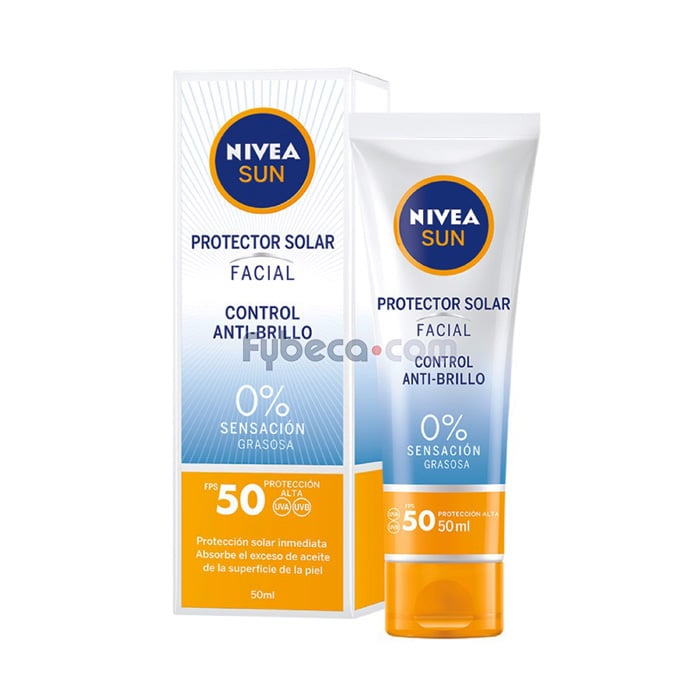 Protector Solar Facial Nivea Sun Control Anti Brillo Fps 50 50 Ml Tubo ...