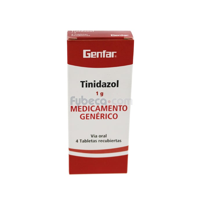 Tinidazol (Genfar) Tabs Rec 1G C/4 Suelta | Fybeca
