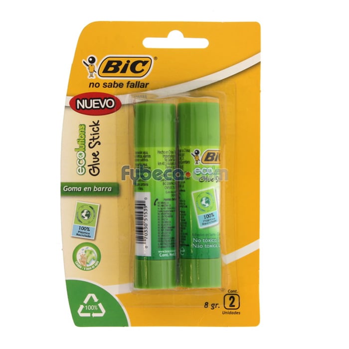 Pega Escolar Bic Ecolution 8 G Paquete | Fybeca