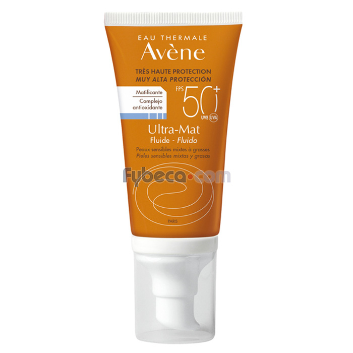 Protector Solar Spf 50 Avène Fluide Ultra Mat 50 Ml Unidad | Fybeca