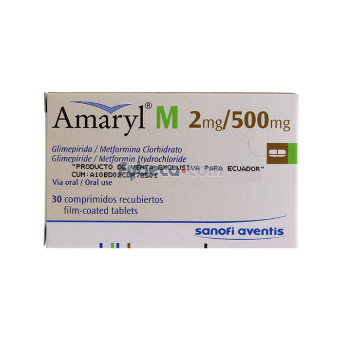 Amaryl M 2 Mg / 500 Mg por Unidad | Fybeca