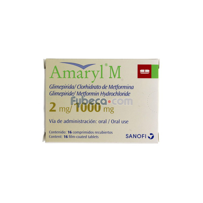 Amaryl M Comp. 2Mg/1000Mg C/16 Suelta | Fybeca