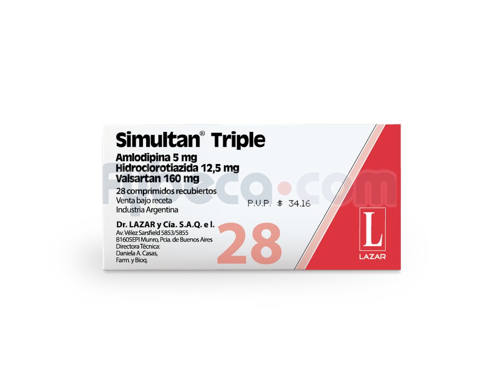 Simultan Triple Comp. 160/12.5/5Mg C/28 | Fybeca