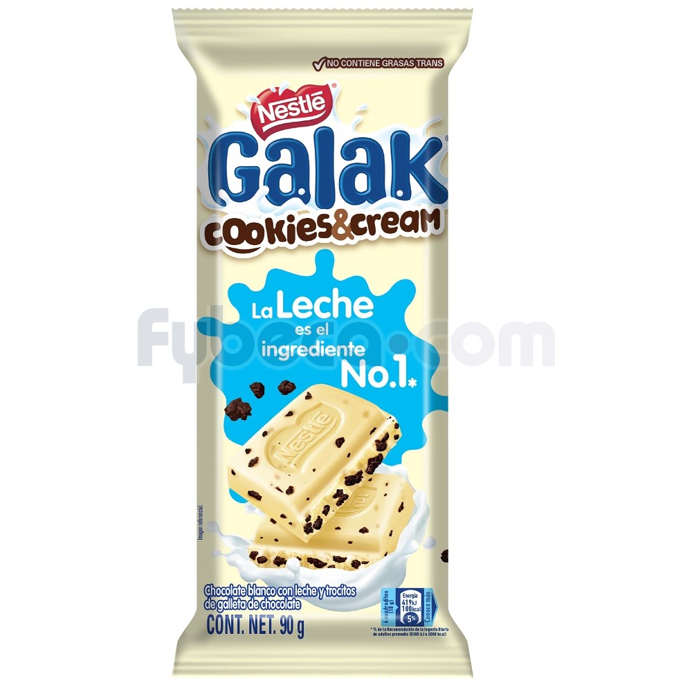 Chocolate Galak Cookies & Cream 90 Gr | Fybeca