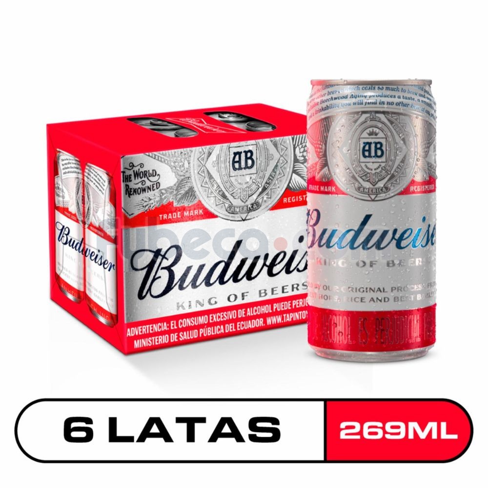 Cerveza Budweiser Lata Six Pack 269 ml
