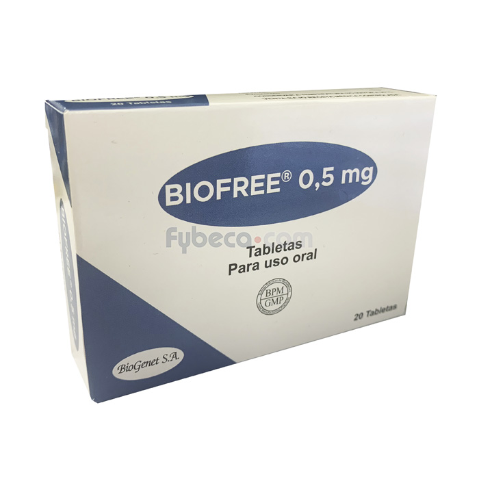 Alprazolam Biofree Tabs. 0.5 Mg. C/20 Suelta | Fybeca