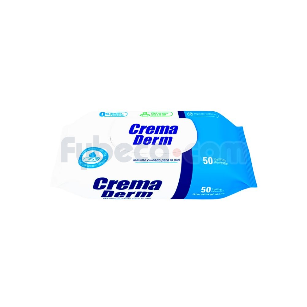 TOALLITAS HUMEDAS CREMA DERM X 50