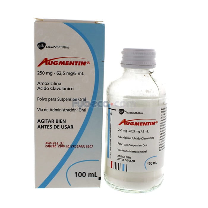 Augmentin Susp. 250 Mg. F/100 Ml Cs4 | Fybeca Augmentin Susp. 250 Mg. F/100 Ml Cs4 | Fybeca