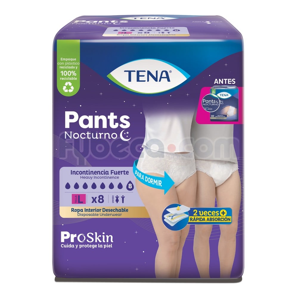 PANAL TENA PANTS NOCTURNO L X8 | Fybeca