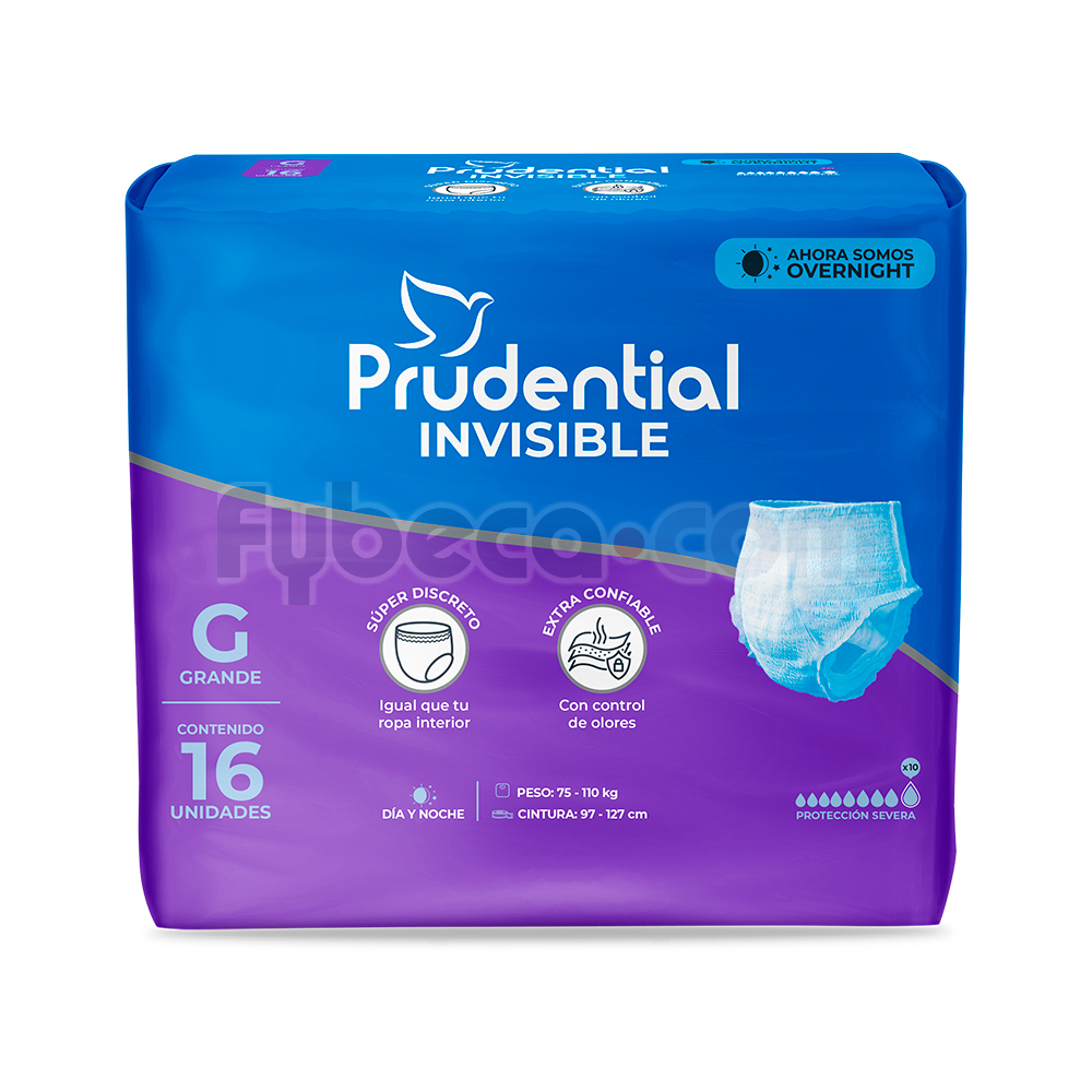 Ropa Interior Absorbente Invisible Unisex L 16 Unidades | Fybeca