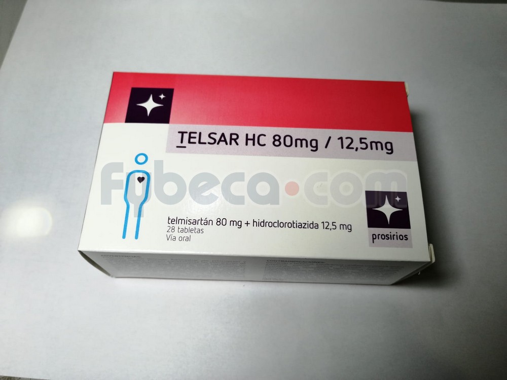 Telsar Hc Tabletas 80/12.5 Mg C/28 Suelta | Fybeca