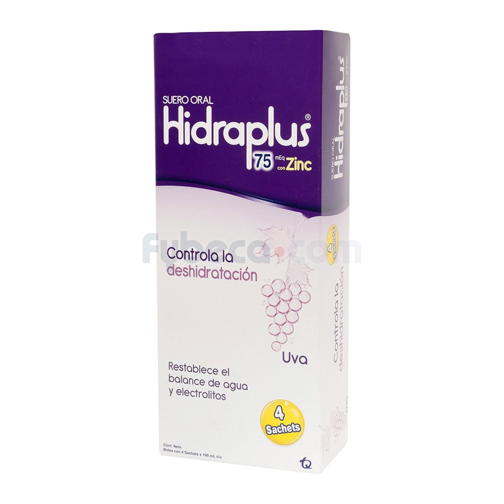 Suero Oral Hidraplus + Zinc 75 Meq Uva Unidad | Fybeca