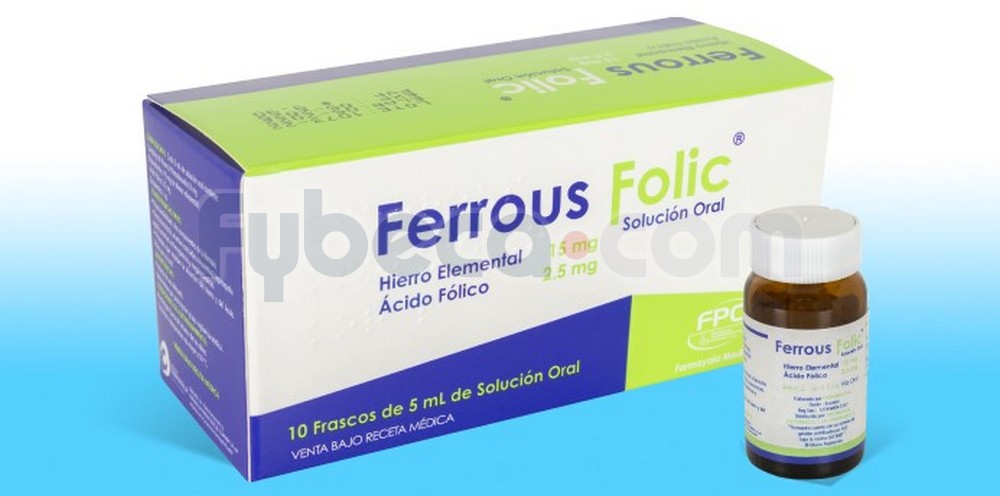 Ferrous Folic Solucion Oral Frasco 15 Mg + 2.5 Mg C/10 Suelta | Fybeca