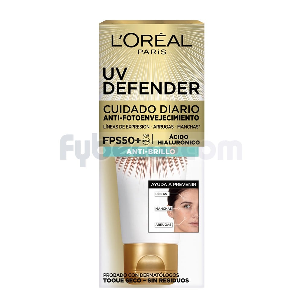Protector solar UV Defender FPS50 con ácido hialurónico - Fybeca