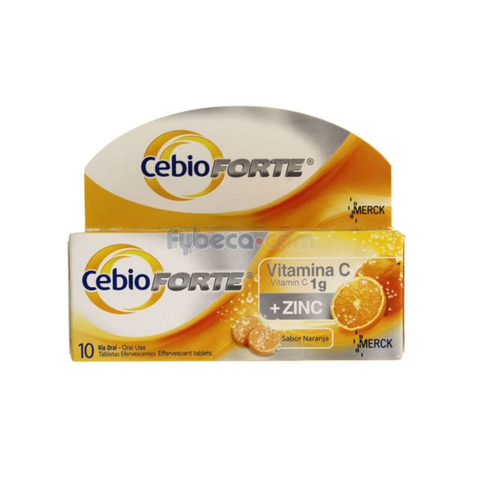 Cebio Forte Vitamina C 1 Gr+Zinc 10 Tabs | Fybeca