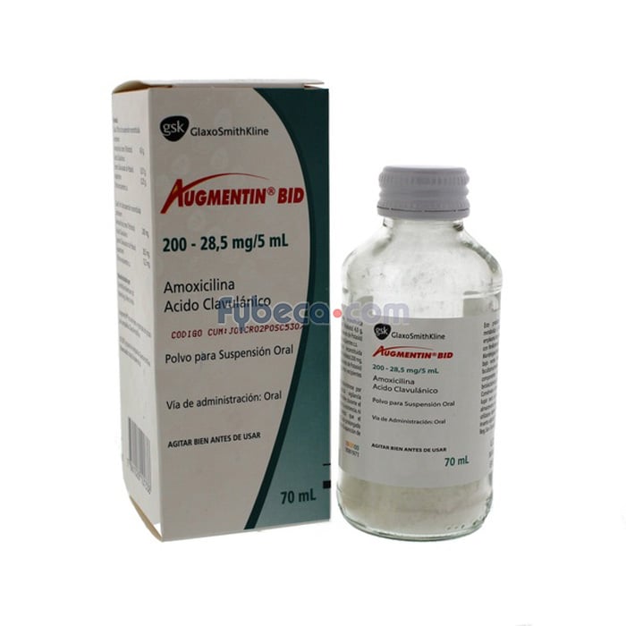 Augmentin Susp. Bid 200-28.5Mg/5Ml F/70Ml | Fybeca