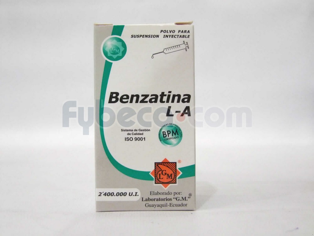 Benzatina L.A (G.M.) Amp. 2400000 Ui F/10 Ml | Fybeca