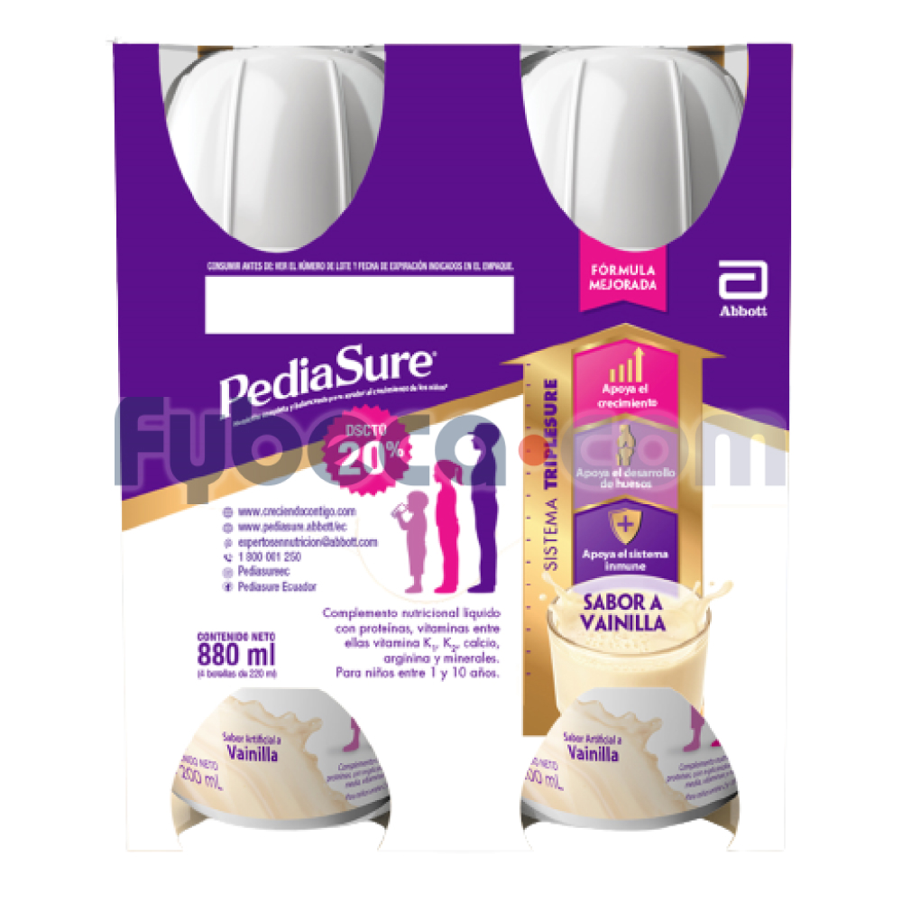 Complemento Nutricional Vainilla 4x220 Ml Botella Unidad | Fybeca