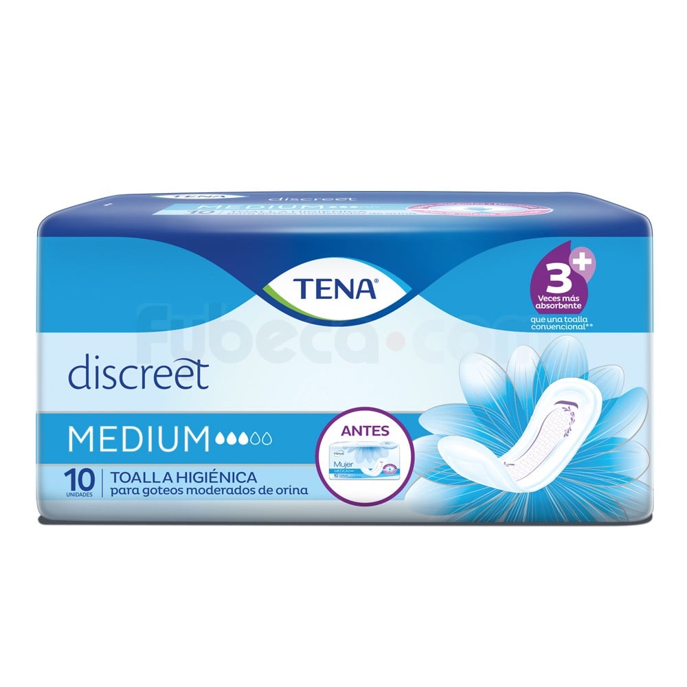 Toallas Sanitarias Tena Medium Paquete x10 | Fybeca