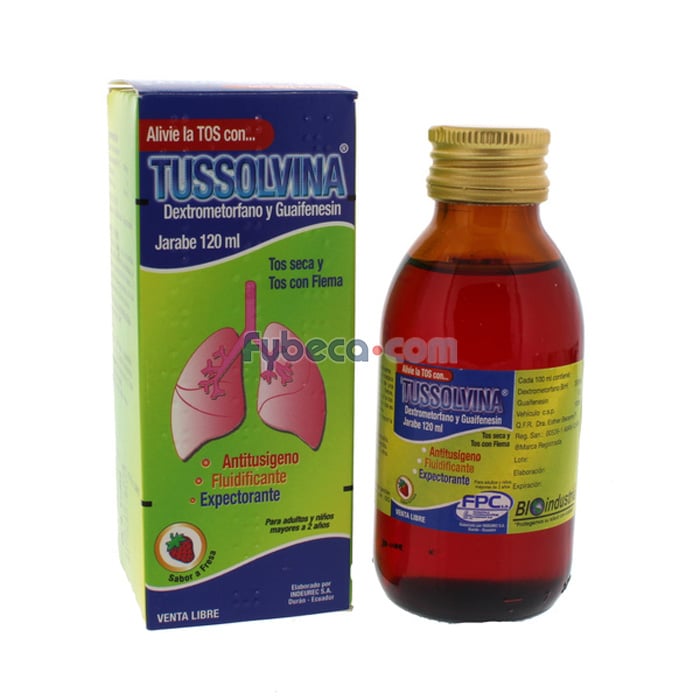 Jarabe Tussolvina 200mg para la tos - Fybeca
