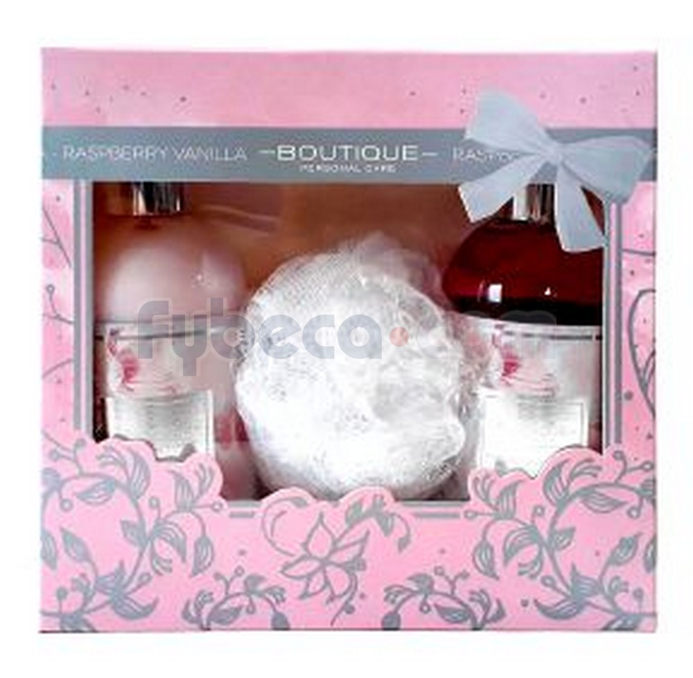 Set Body Lotion 250Gr+Shower Gel 250Ml+Esponja Raspberry Vanilla | Fybeca