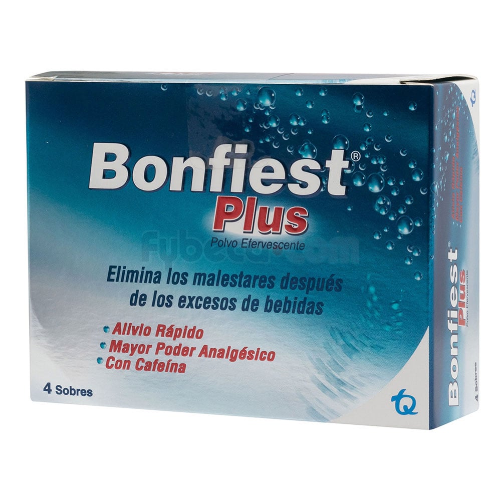 Bonfiest Plus x4 - Pastillas para el dolor de cabeza y fiebre - Fybeca